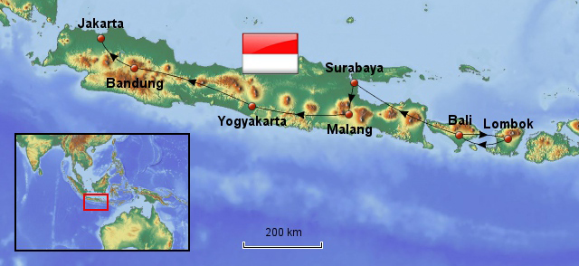 Reise Route in Indonesien - Weltreise Route vom Backpacker Trip